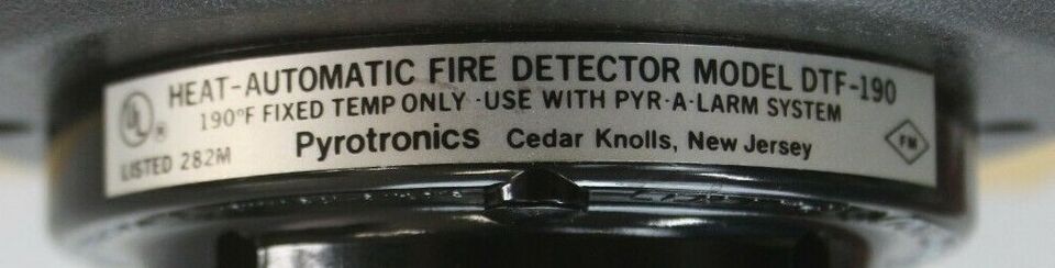 Pyrotronics DTF-190 Heat-automatic Fire Detector | eBay