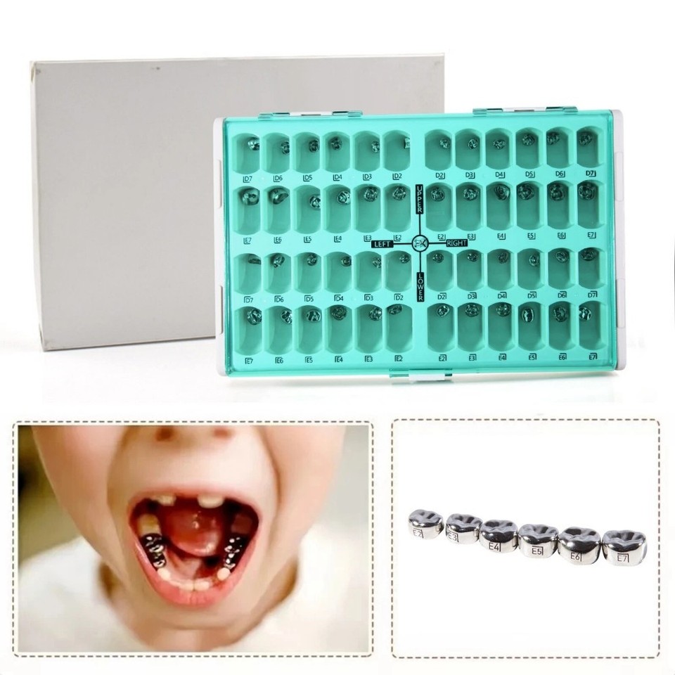Stainless Steel Dental Kids Primary Molar Crown Pediatric Preformed ...