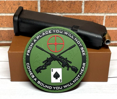 Sniper PVC Patch - Tactical Morale Sniper Ace Card Gun Patch - Hook Gun ...