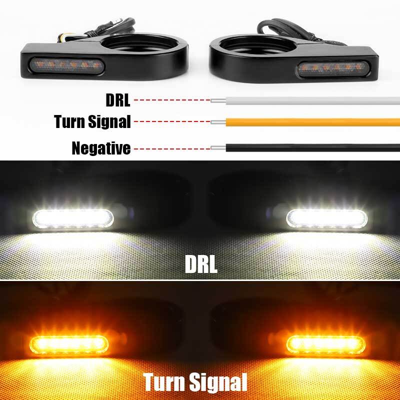 2X Front Motorcycle 39mm Fork LED Turn Signal Light Indicator Amber ...