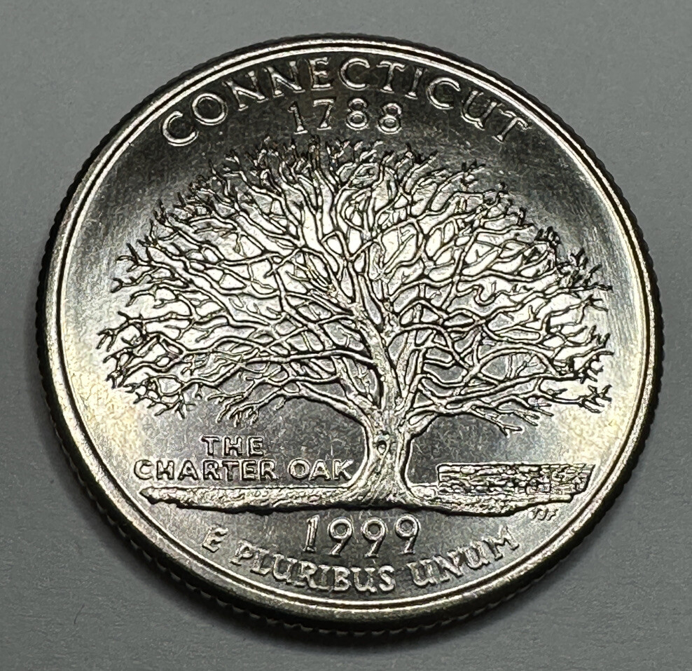 1999-D Connecticut State Quarter 25cent Coin from US Mint Bag ...