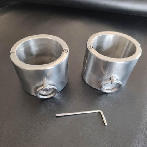 6CM Stainless Steel handcuffs bondage high quality wrist Cuffs Shackle ...