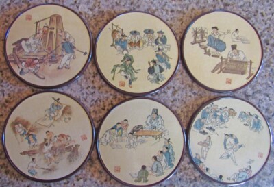 Korean Genre Picture Coasters Painting of DANWON - Set of 6 - Round | eBay