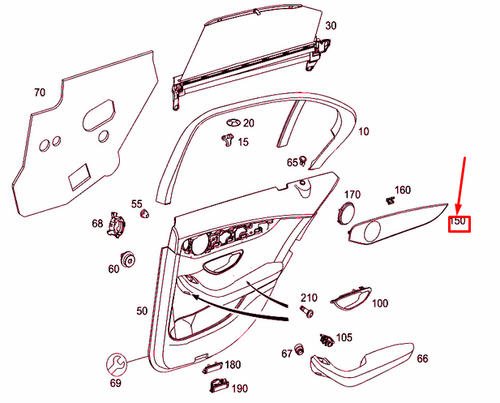 MERCEDES-BENZ GLC X253 Rear Right Door Trim Strip A2537306200 NEW ...