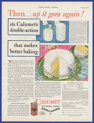 Vintage 1929 CALUMET Baking Powder Kitchen Art Décor 20's Ephemera ...