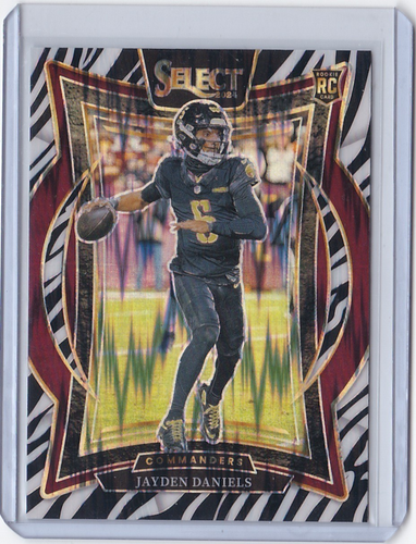 2024 Panini Select Football Jayden Daniels Rookie Zebra Parallel SSP ...