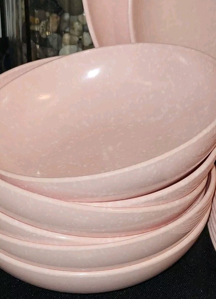 43pc Vtg Melmac Melamine Dailyware by Home Deco Pink Speckled Plates ...