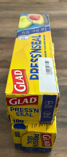 Glad Sealable Plastic Wrap Press'n Seal with Griptex, 100 sq ft-2 Pack ...
