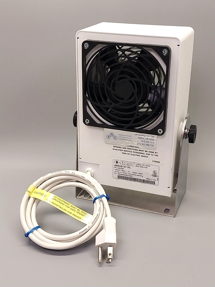 Simco 4003367 Aerostat PC Single-Fan Ionizing Air Blower 120V, 60Hz *NO ...