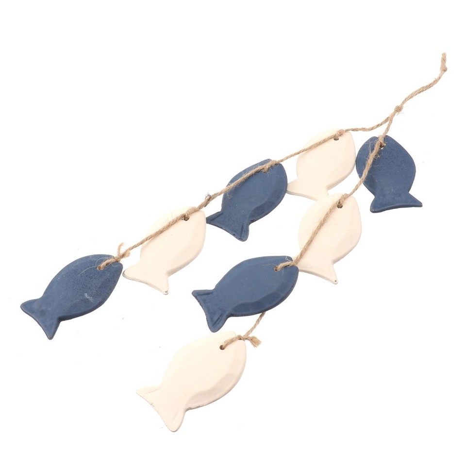 Wooden Fish Hanging Decor Mediterranean Style For Bedroom And Beach ...