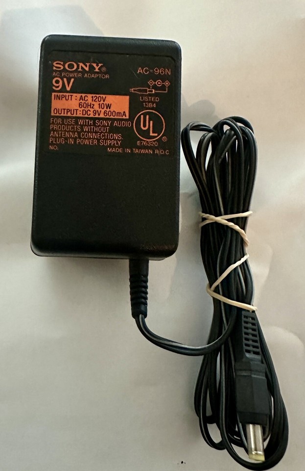 SONY OEM AC-96N AC Adapter Genuine 9V Power Supply for Discman Tested ...