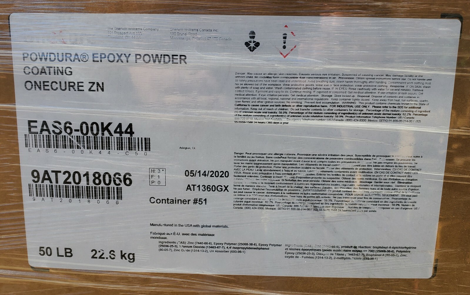 Sherwin Williams Powdura Epoxy Powder Coating Onecure ZN EAS6-00K44 ...