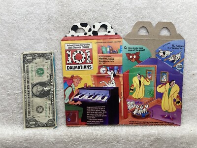1990 McDonalds Happy Meal Box Carton 101 Dalmatians Disney Version 2 ...
