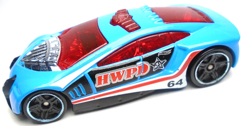 2015 HOT WHEELS SPEED TRAP #64 BLUE 1:64 DIECAST 2 5/8" POLICE CAR W ...