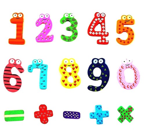 Wooden Number 15 Pcs Large Numeral Colour Carton Fridge Home School A-Z ...