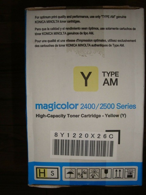 2x Konica Minolta 1710587-005 Yellow Toner Cartridge 1710587005 Genuine ...