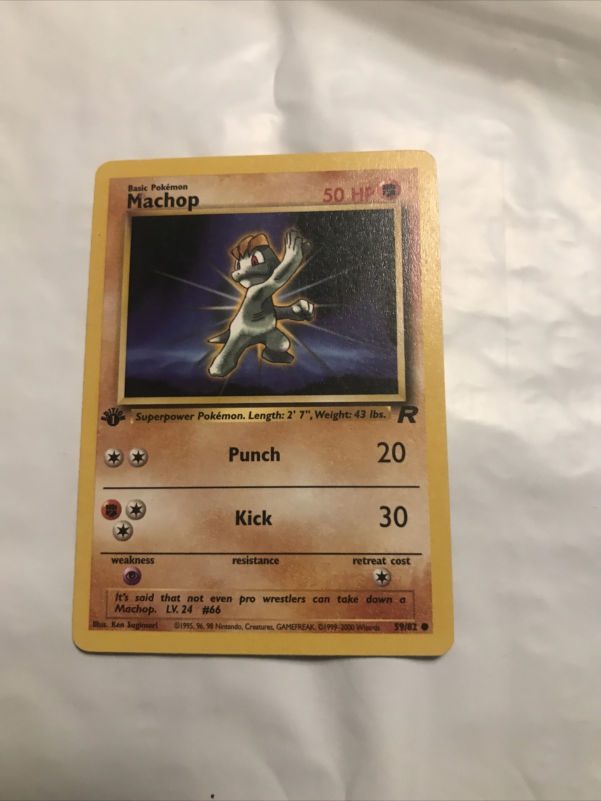 Machop 59/82 1st Edition NM Near Mint Team Rocket Non-Holo Pokemon Card ...