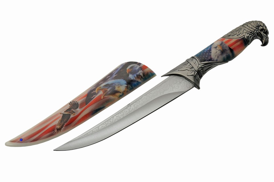 NEW Fixed-Blade Knife Rite Edge USA American Flag Bald Eagle Dagger | eBay