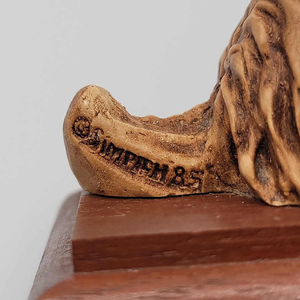 Simpich Shaggy Brown Dog Christmas Character Doll Dickens 1989 Red Bow ...