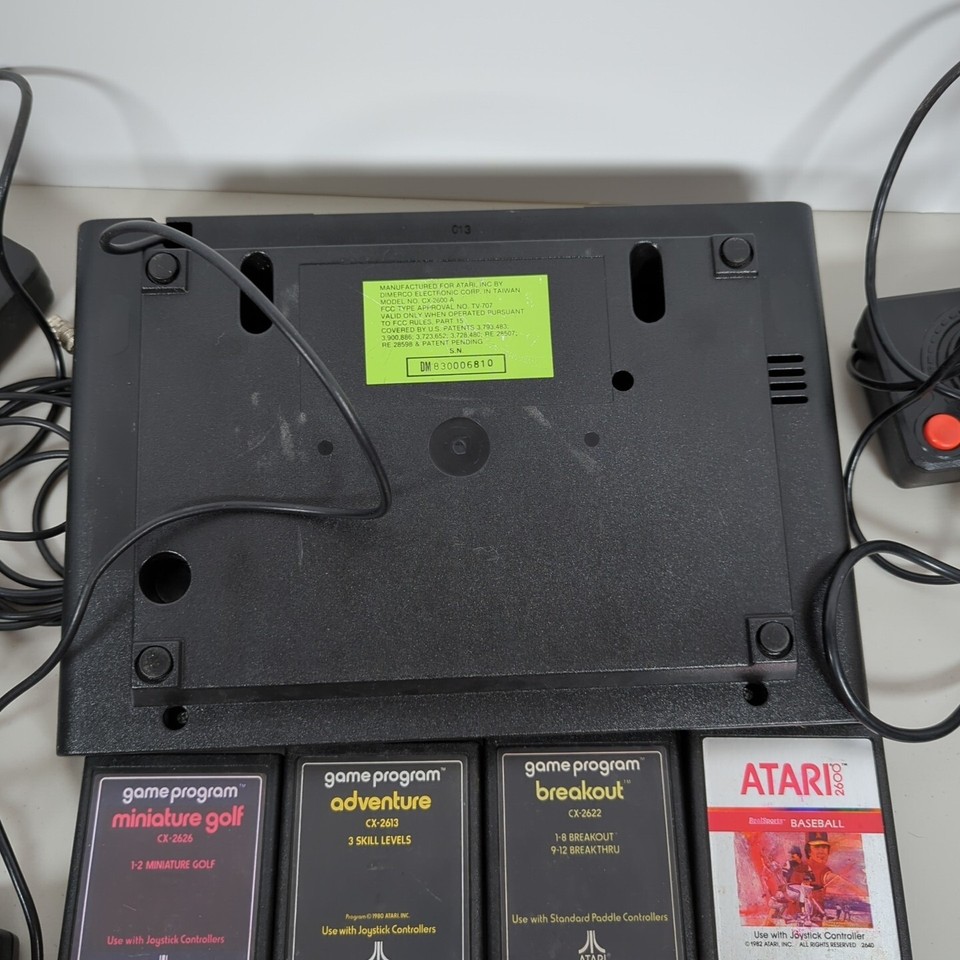 Atari 2600 Console, 12 Games Lot 3 Joy Stick, 2 Paddles, Touch Pad ...