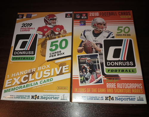 2018 & 2019 Panini Donruss Football Hanger Box Lot 50 cards per Chase ...