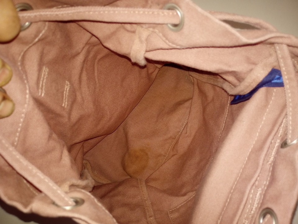 Baggu Canvas Drawstring and Snap-Close 12-inch Bag Backpack - Salmon | eBay