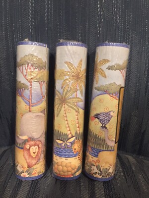 Debbie Mumm Wallpaper Border Sunny Safari Three Rolls Whimsical Animals ...