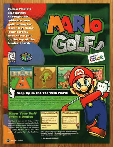 1999 Mario Golf N64 Game Boy Color Print Ad/Poster Authentic Original ...