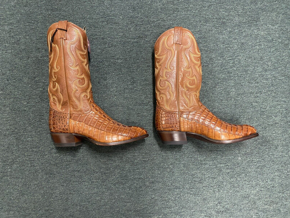 Vintage Rare Tony Lama Nile Crocodile Cognac Cowboy Boots Size 9 D | eBay