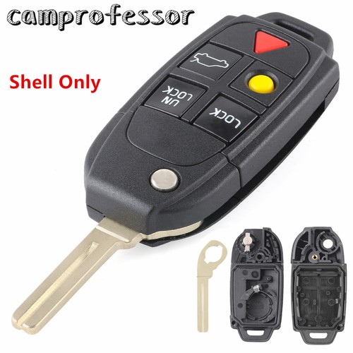 New Uncut Flip Remote Key Shell Case Fob 5Button for VOLVO S60 S80 V70 ...