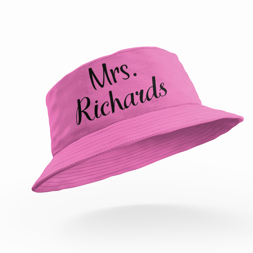 Personalised Wedding Surname Bucket Hats MR MRS Headwear Honeymoon ...