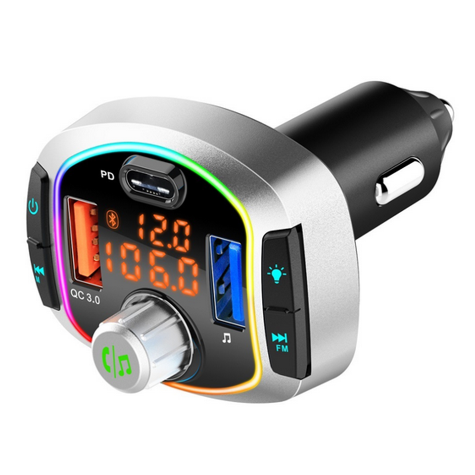 Bluetooth FM Transmitter MP3 Player Adapter USB Type C Fast Charger ...
