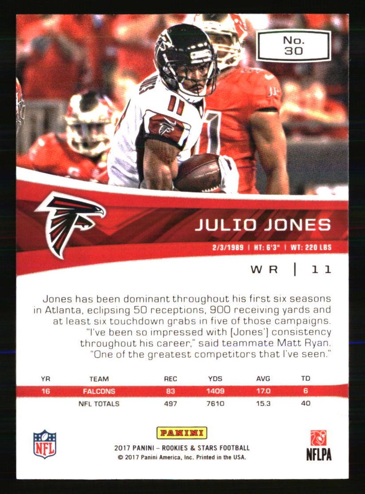 Julio Jones 2017 Panini Rookies & Stars #30 FOOTBALL Card | eBay