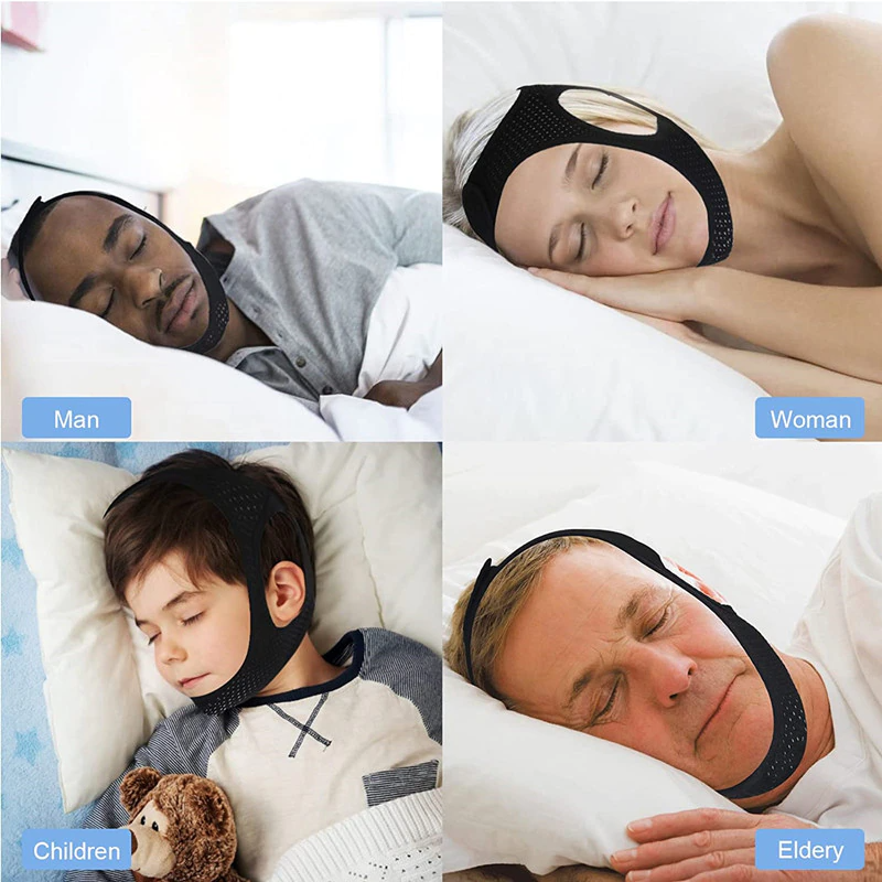 Anti Snoring Chin Strap Sleep Apnea Snore Stop Belt Snoreless Sleep Jaw ...