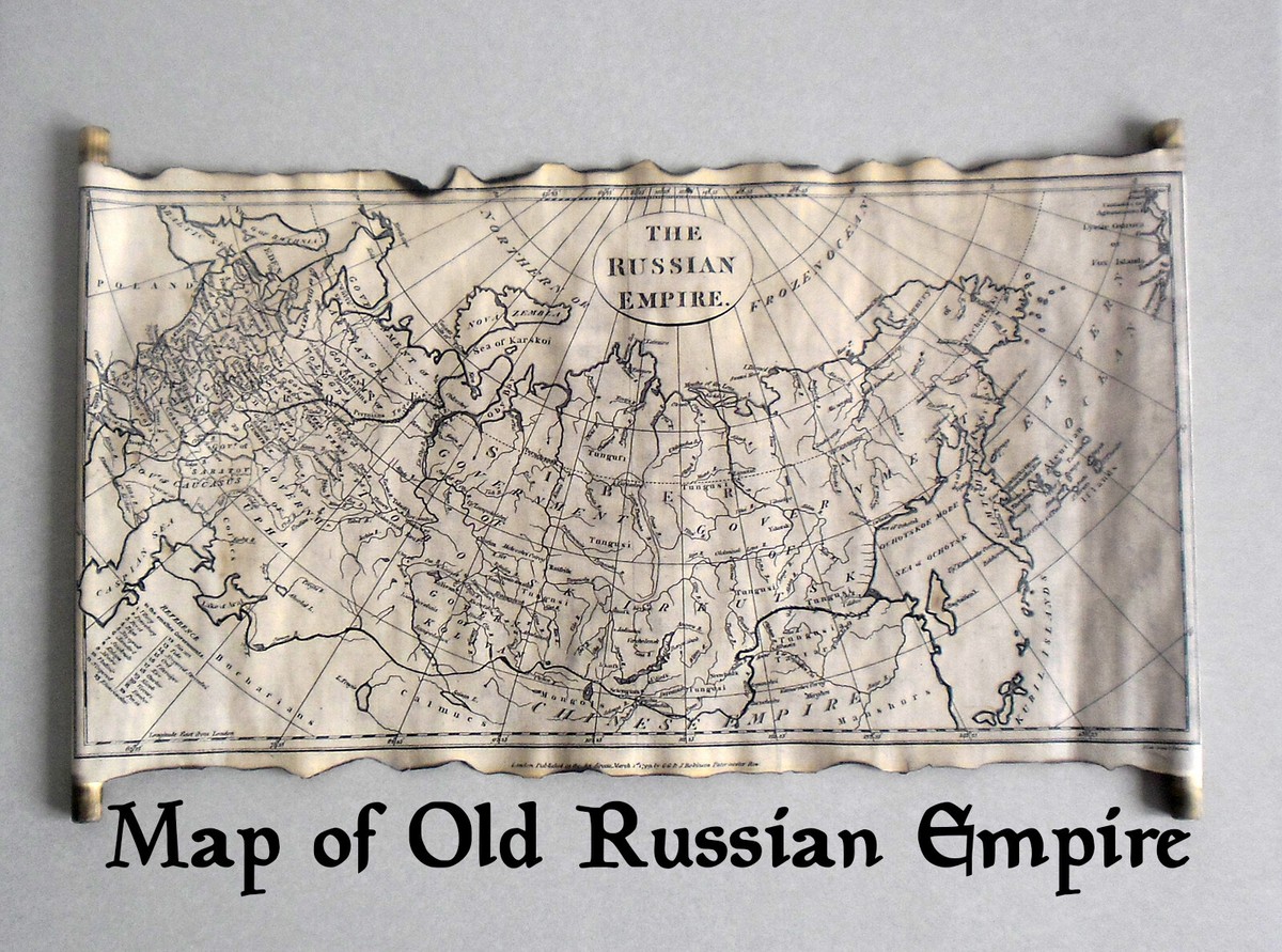 Old Map Of Russian Empire 19th Century Map Of The Russian Empire And