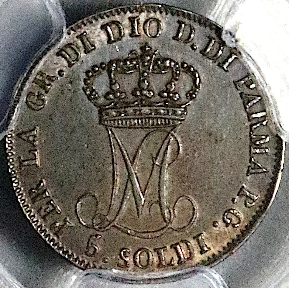 1815 PCGS MS 62 Parma 5 Soldi Italy State Napoleon Wife Silver Coin ...