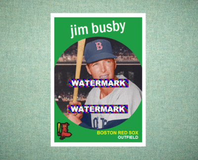 Jim Busby Boston Red Sox 1959 Style Custom Baseball Art Card | eBay