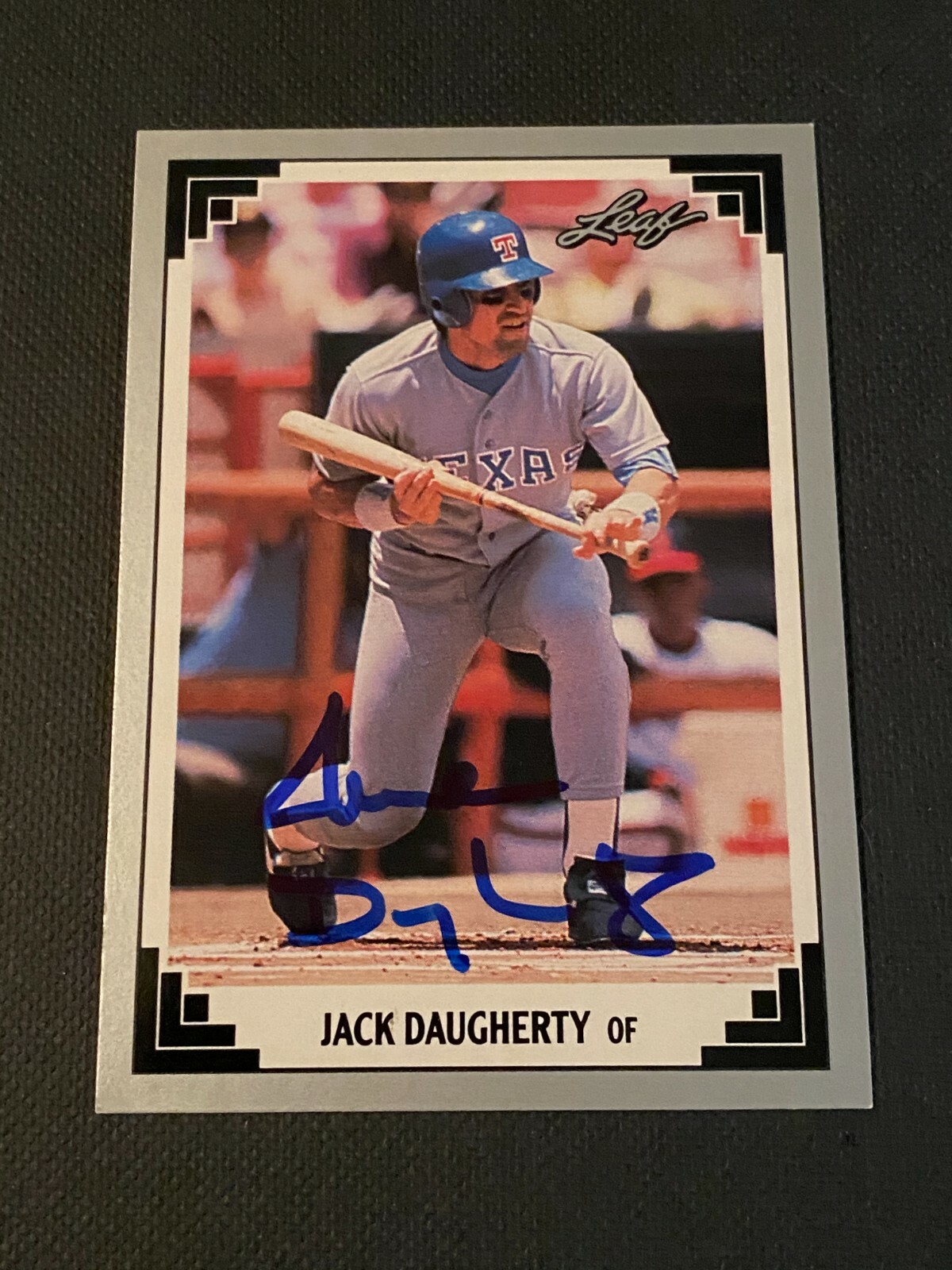 Jack Daugherty Signed 1991 Leaf Card Auto Texas Rangers Autograph ...