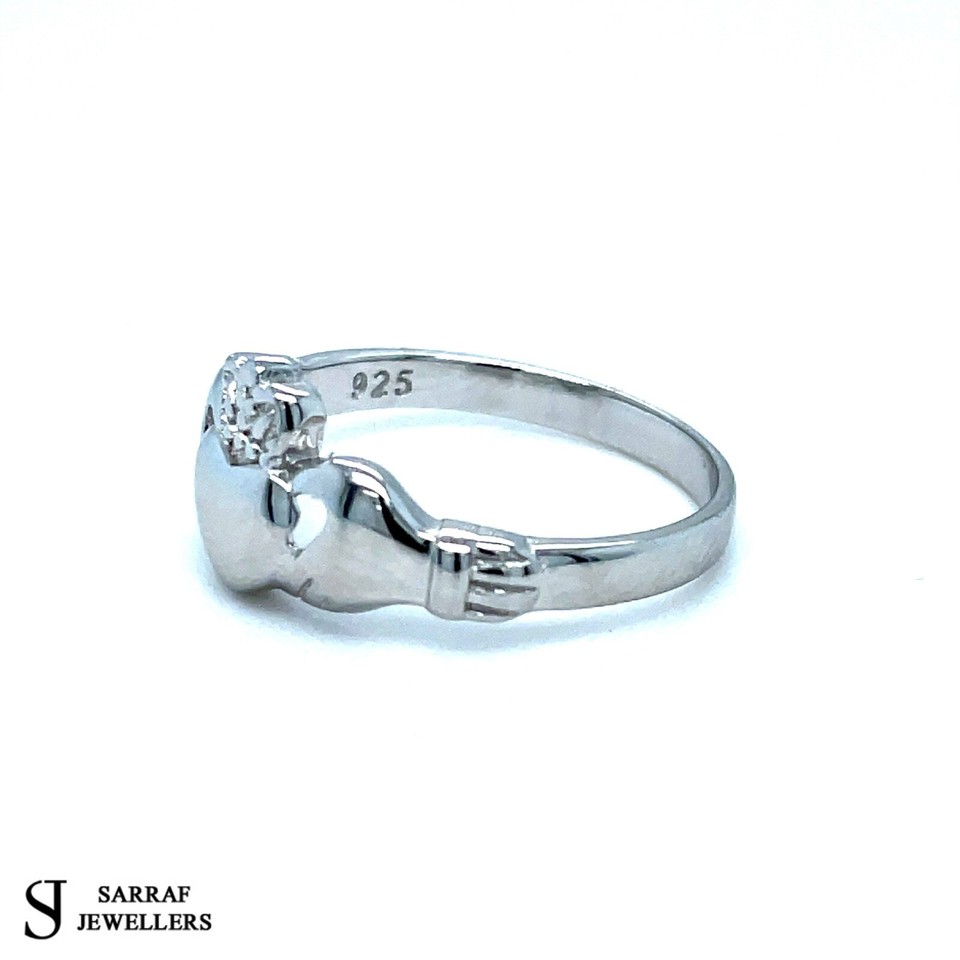 Irish Claddagh Ring, Traditional Irish Ring 925 Sterling Silver LADIES ...