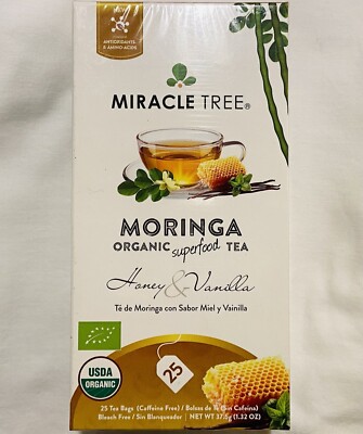 Organic Morninga Tea Vanilla & Honey Miracle Tree brand. 25 Bags/box ...