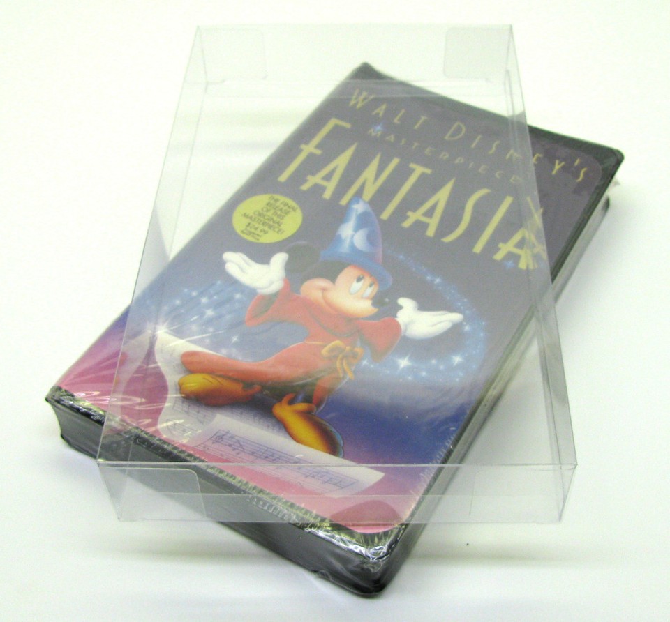 50x VHS MOVIE LARGE CLAMSHELL (SIZE C) CLEAR PLASTIC PROTECTIVE BOX ...