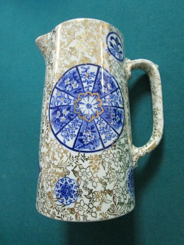 Antique James Kent Fenton Osaka Pattern Blue And Gilt Pitcher Jug 7 ...