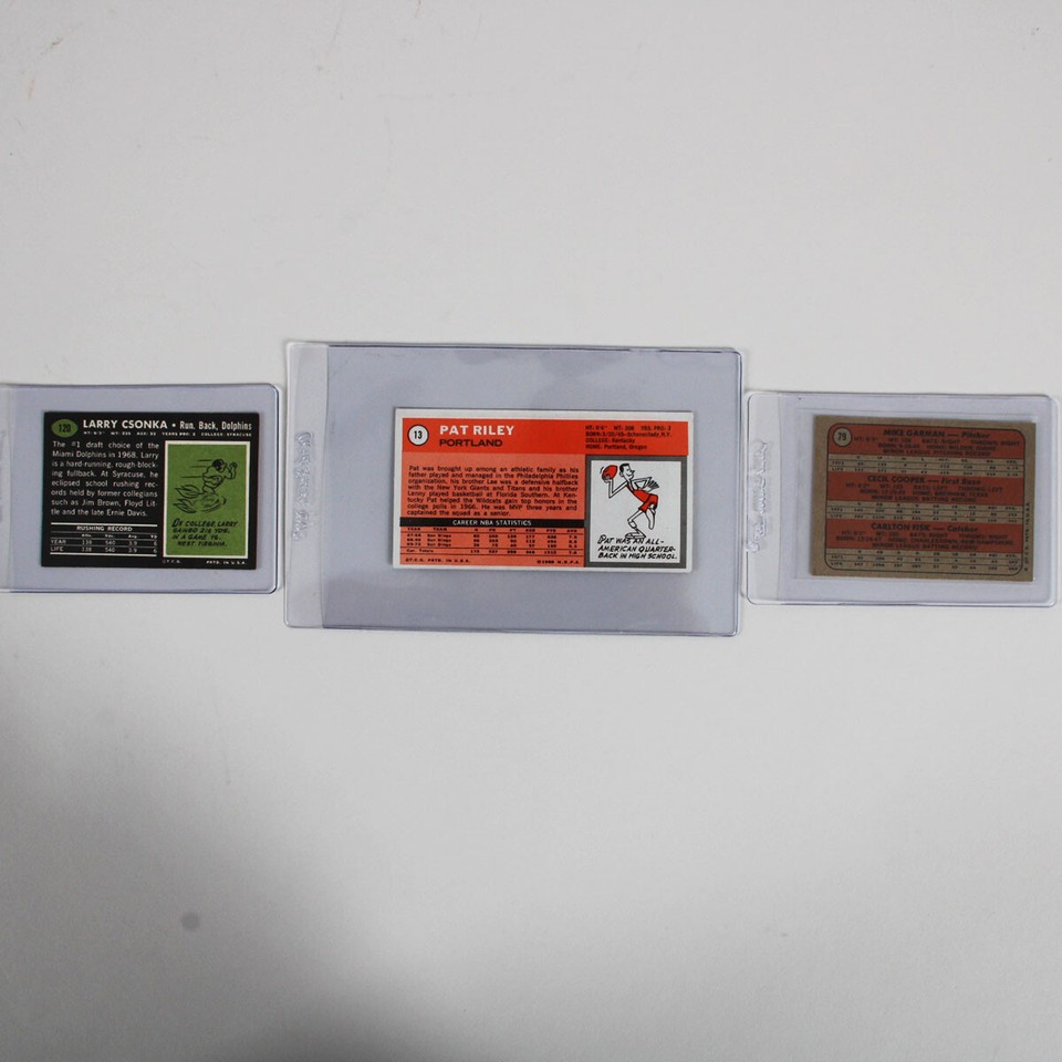 Vintage Sports Cards lot of 3 Superstars 1971-72 Pat Riley, 1972 Topps ...