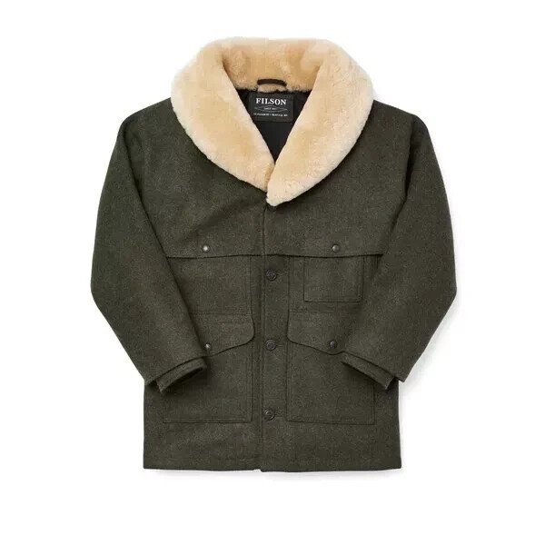 Filson Lined Wool Packer Coat Forest Green Mackinaw Wool Heavy Warm USA ...