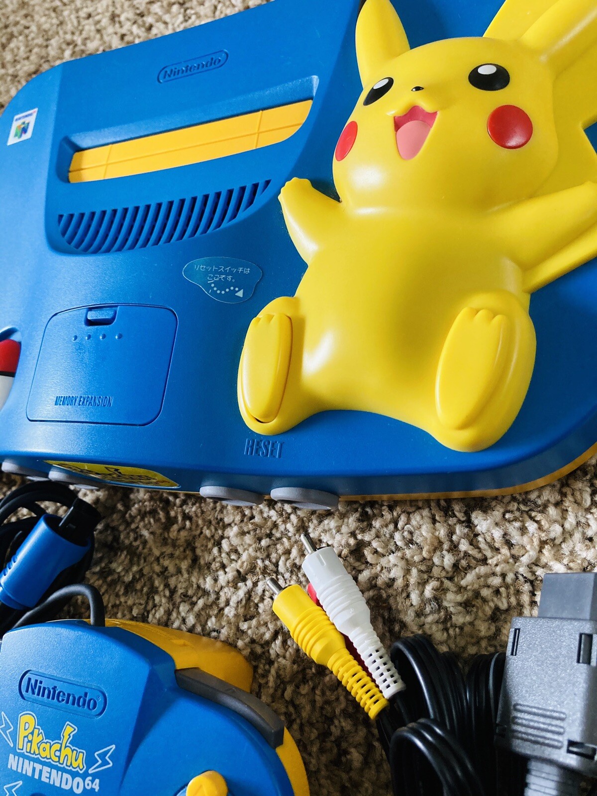 Limited Blue Pikachu Nintendo 64 N64 *REGION FREE* Pokémon Console + 2 ...