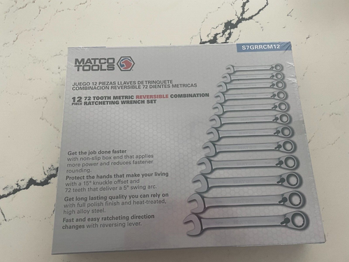 New Matco 12 Pc 72 Tooth 12. Metric Reversing Combo Ratcheting Wrench ...