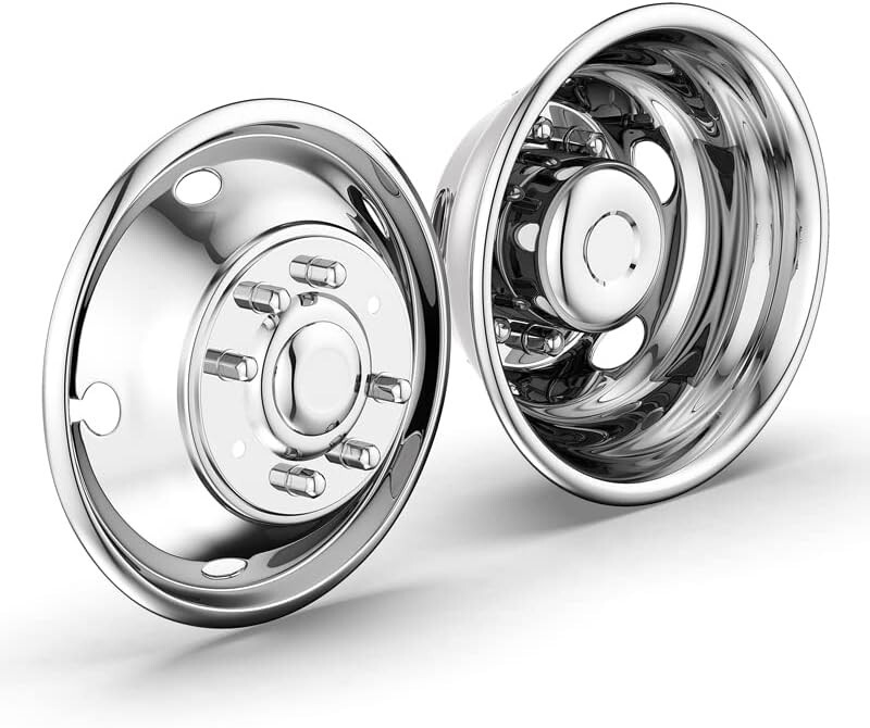 19.5"Stainless Steel Dually wheel simulators 8 Lug for 1999-2002 Ford ...
