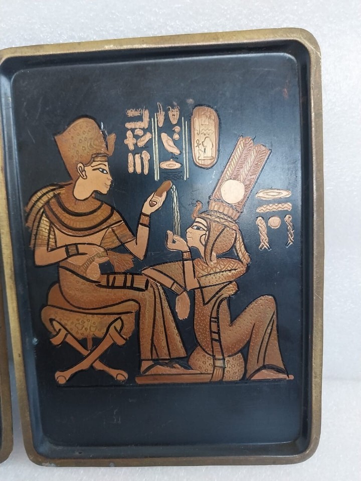 Egyptian musician of Amon Hand Made Plate Hanging Tray portrait Pharaoh ...
