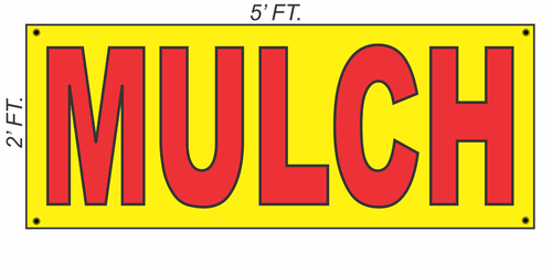 Giant MULCH Banner Sign 2x5 Yellow & Red Bright High Visibility! | eBay