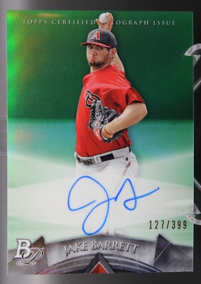 Jake Barrett - 2014 Bowman Platinum 127/399 Prospect Auto Green ...